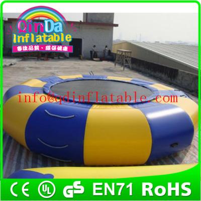 China Guangzhou QinDa inflatable water trampoline water jumping bed for sale