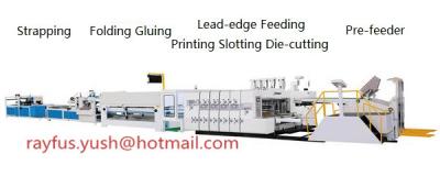 China Automatic Pre-feeder Automatic Lead-edge Flexo Printer Slotter Die-cutter Stacker Machine for sale