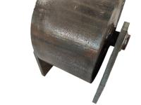 China Black Roll Off Container Wheels With Bracket Dumpster Roller for sale