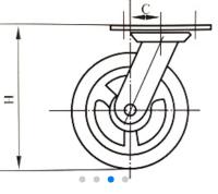 China Steel Structure Dumpster Casters 6 Inch Rubber Caster Wheels for sale