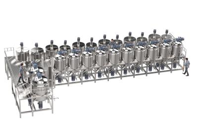 China Mirror Polished Liquid Tank Mixer Machine With Programmable Weighting System for sale