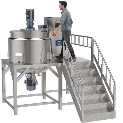 China Mixing Cosmetic tank Mixing Liquid Machine with Vaccum Agitator Mixer Chemical Mixing Machine for Shampoo for sale