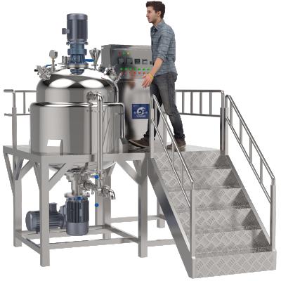 China Ointment Lotion Cream Mayonnaise Petroleum Jelly Making Machine Lifting Cosmetic Mixer Vacuum Homogenizer Emulsifier for sale