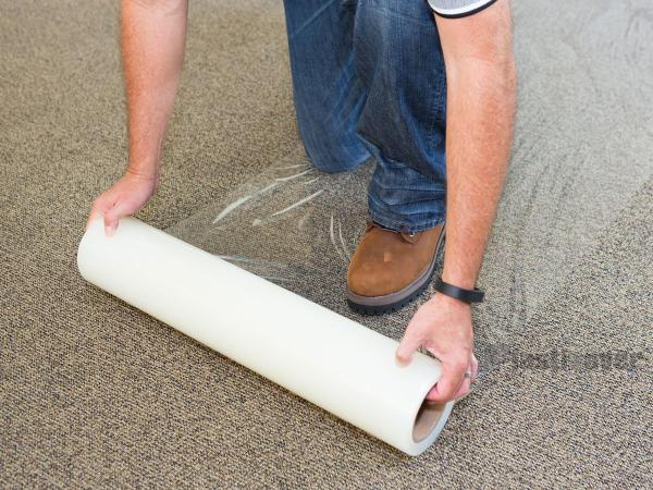 Quality Reverse Wound Transparent Color Carpet Protective Film 60mic * 60cm * 50m for sale