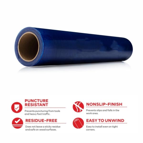 Quality Anti Scratch PE Blue Color Hardwood Floor Protective Plastic Film Hard Surface for sale