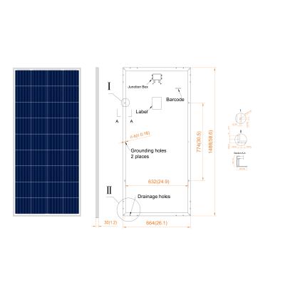 Cina pannello solare policristallino di 18V 155w 160W 150w per fuori i sistemi solari IEC61730 di griglia in vendita