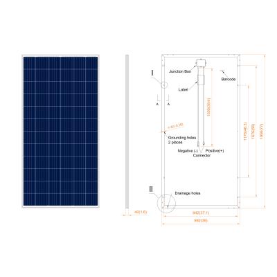 Cina Mono e poli pannello solare 24V 340W delle cellule 72 in vendita