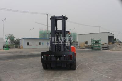 China FD60T 6ton Diesel forklift with 3stage 4.5m lifting height and long fork &sideshift & fork positioner for loading timber for sale