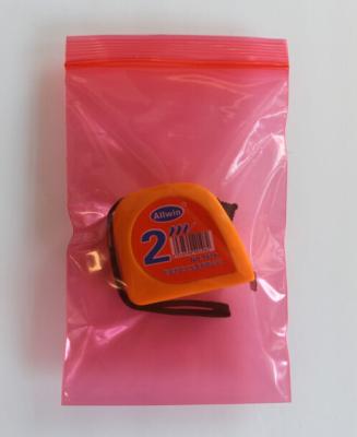 Cina Aria risigillabile d'imballaggio delle borse di colore della serratura di plastica antistatica rosa dello zip strettamente in vendita