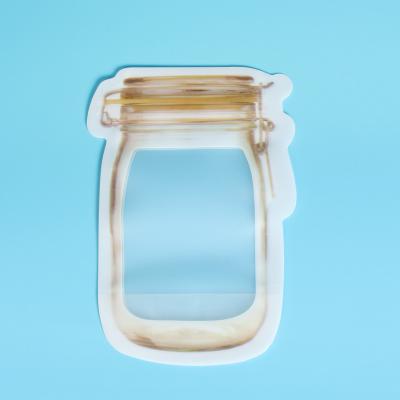 China Der wiederverwendbare Haushalt stehen oben Reißverschluss-Taschen, die Nahrung geformte Kunststoffgehäuse-Tasche/Weckglas kann zu verkaufen