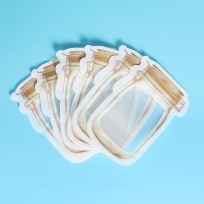 China Der wiederverwendbare Haushalt stehen oben Reißverschluss-Taschen, die Nahrung geformte Kunststoffgehäuse-Tasche/Weckglas kann zu verkaufen