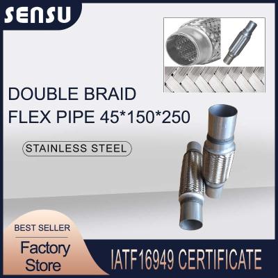 China IATF 16949 Double Braid Stainless Exhaust Pipe Flex Joint 45*150*150mm for sale