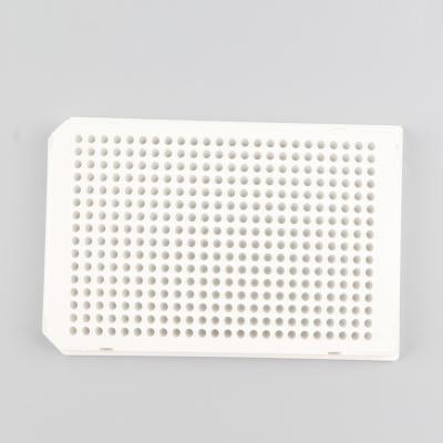 China 384 PCR Well Plate 40ul Round Holes White Microplate With Two Corners for sale