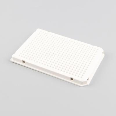 China 384 PCR Well Plate 40ul Round Holes White Microplate With Two Corners for sale