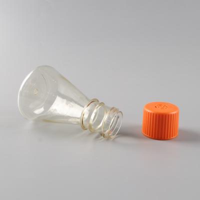 China 125ml mecanografía de uso plástico del laboratorio del casquillo del respiradero del frasco de Erlenmeyer del policarbonato en venta