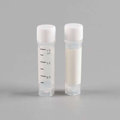 China tubo de prueba externo de la muestra del almacenamiento criogénico del hilo de la falda de la cerradura del uno mismo de los frascos del almacenamiento criogénico 1.5ml en venta