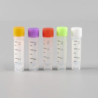 China Almacenamiento de los colores 1.5ml Cryo que congela el casquillo de extremo del tubo de los frascos de Cryovial con las etiquetas en venta