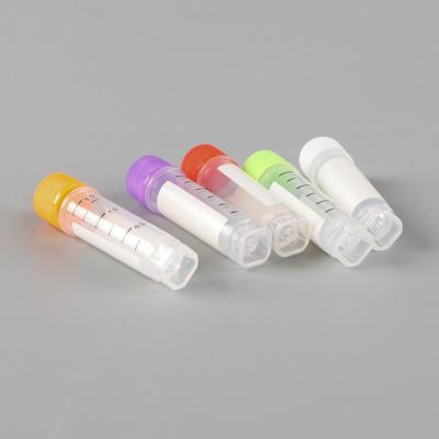 China Almacenamiento de los colores 1.5ml Cryo que congela el casquillo de extremo del tubo de los frascos de Cryovial con las etiquetas en venta
