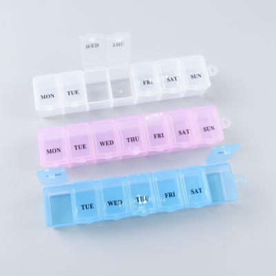 China Tapa semanal colorida de Box With Clear del organizador de la píldora de los PP en venta