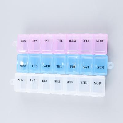 China Tapa semanal colorida de Box With Clear del organizador de la píldora de los PP en venta