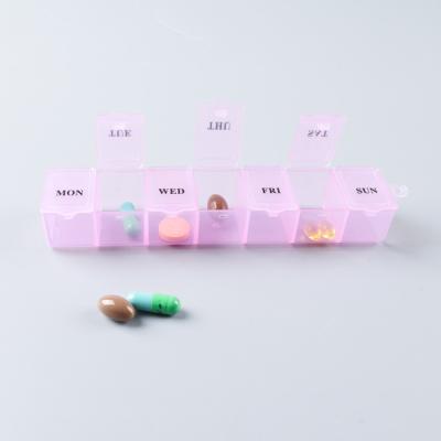China Tapa semanal colorida de Box With Clear del organizador de la píldora de los PP en venta