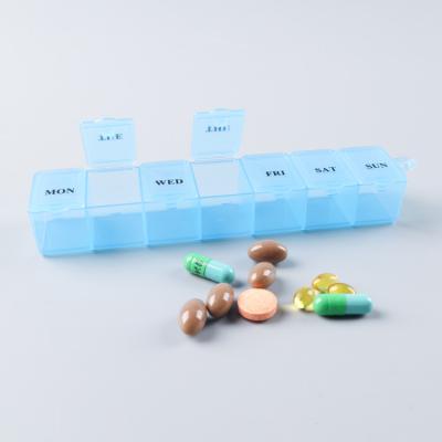 China Home Weekly Pill Organizer Box With Clear Lid 11.2ML/Grid Medicine Boxes for sale