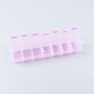 China Home Weekly Pill Organizer Box With Clear Lid 11.2ML/Grid Medicine Boxes for sale