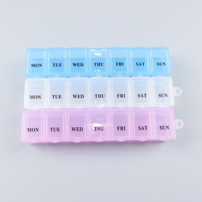 Cina Organizzatore settimanale portatile 11.2ML/Grid della scatola della pillola di viaggio blu in vendita