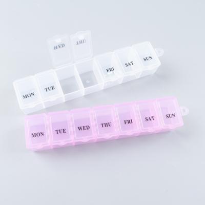Cina Un settimanale di 7 griglie prende l'uso di viaggio di For Home And dell'organizzatore della scatola della pillola della medicina in vendita
