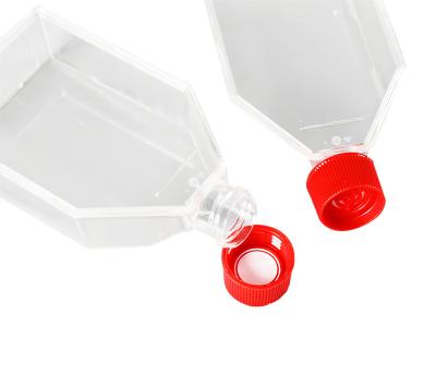 China Plastic T75 Cell Culture Flask Surface Area 75 Cm² Seal Cap Filter Caps for sale