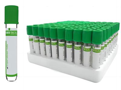 Cina Metropolitana eliminabile della raccolta del sangue di vuoto dell'eparina del litio del cappuccio di verde di iso del CE con la spina di gomma in vendita
