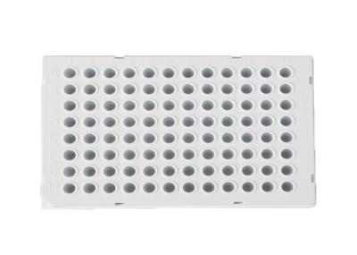 China Low Liguid Loss Wall Technology 0.1 Ml Full Skirted Full Skirted 96 Well Plate White Color for sale