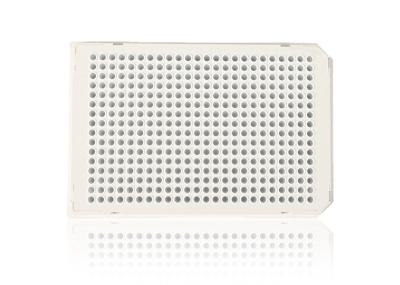 China 384 PCR Well Plate 40ul Round Holes White Microplate With Two Corners for sale