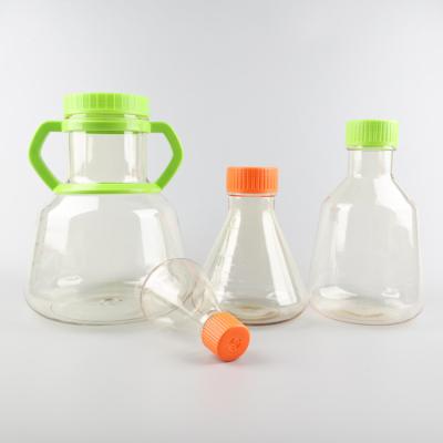 China Laboratory Plastic Flask High Efficiency Erlenmeyer Flasks Vent Cap Filter Cap for sale