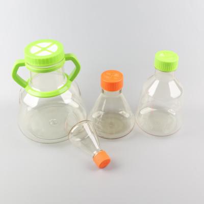 China Laboratory Plastic Flask High Efficiency Erlenmeyer Flasks Vent Cap Filter Cap for sale