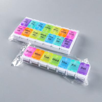 Cina Portapillole quotidiano portatile in plastica portatile da 7 giorni AM PM in vendita