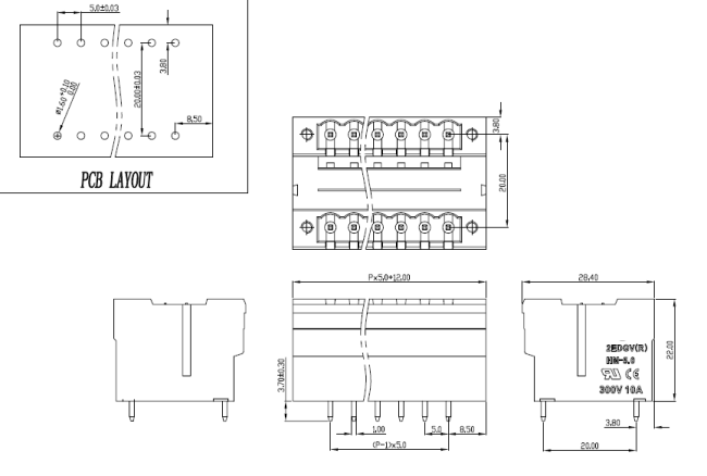 2EDGVHM-5.0 Pluggable terminal block