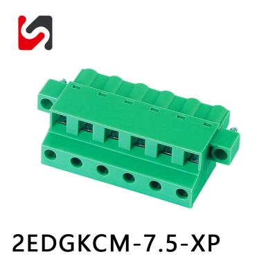 Cina SHANYE BRAND 2EDGKCM-7.5 300V vendita a caldo 8P blocchi terminali 45 gradi filo collegare con fornitore flang in vendita