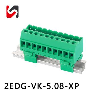 Cina Blocchi terminali di 300V DIN Rail con connettore PA66 in plastica UL94V-0 Lega di rame in vendita