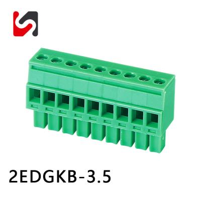 Cina 2EDGKB-3.5 300V 8A vendita a caldo Blocchi terminali in fiocco produttore per filo connetto colore verde in vendita