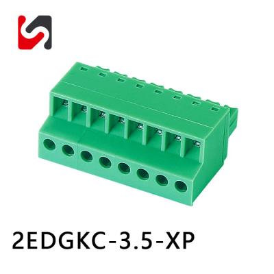 Cina 2EDGKC-3.5 300V 8A 45 gradi collegamento via cavo blocchi terminali in fiamma verde in vendita