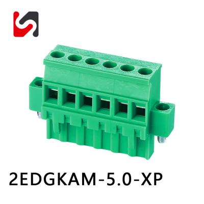 Cina 2EDGKAM-5.0 300V 5.0MM passo maschio femmina verde blocchi terminali in fiocco vendita calda in vendita