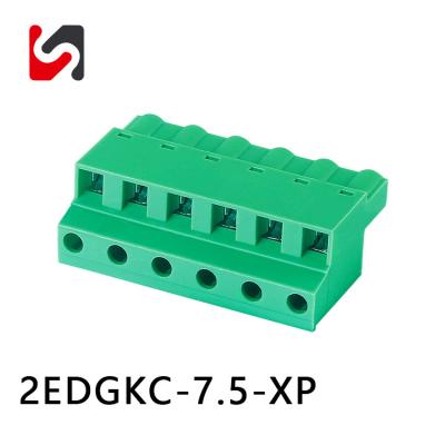 Cina 2EDGKC-7.5 300V 10A di alta qualità blocchi terminali in fiocco 7.5MM passo per pcb in vendita