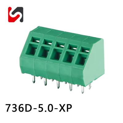 中国 2P-24P ポール 5.0mm ピッチ フェニックス スプリングケージ 接続ターミナルブロック 販売のため