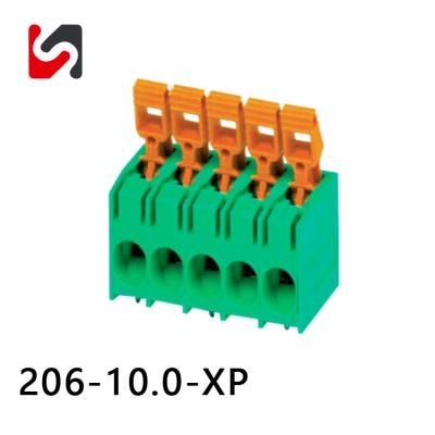 中国 10.0mm ピッチ フェニックス スプリングタイプ ターミナル ストライプ PCB コネクタ ブロック ワイヤー コネクタ 販売のため