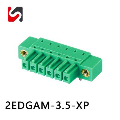 China 2EDGAM-3.5 300V 8A pcb montagem parafuso terminal 3.81mm cor verde escuro à venda