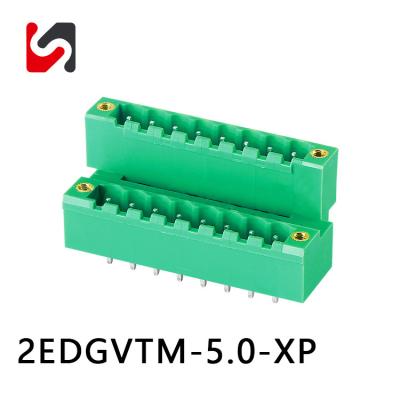 Cina 2EDGVTM-5.0 300V 5.0MM passo maschio femmina verde connettori di blocchi terminali in fiocco in vendita