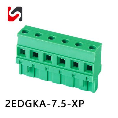 Cina 2EDGKA-7.5 300V 10A di alta qualità blocchi terminali in fiocco 7.5MM fornitore di passo per pcb in vendita