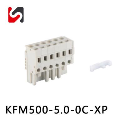 Cina SHANYE BRAND KFM500-5.0C 300V prezzo migliore blocchi terminali in fiocco da 5,0 mm maschio femmina con fornitore ul in vendita