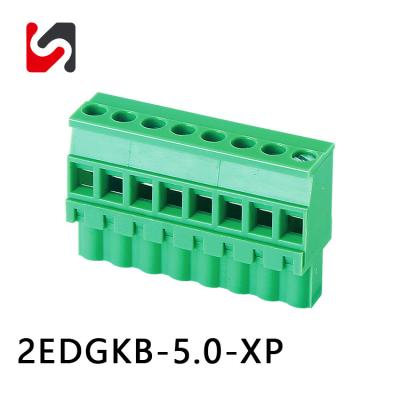 China 2EDGKB-5.0 300V 5.0MM passo masculino feminino Blocos terminais elétricos em venda com cor verde à venda